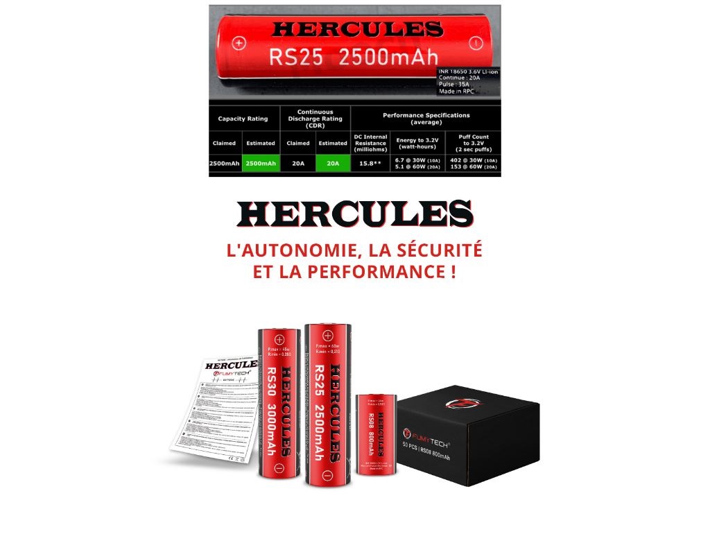 Akku Rs25 18650 2500mah 20a Hercules Von Fumytech Ladegeräte